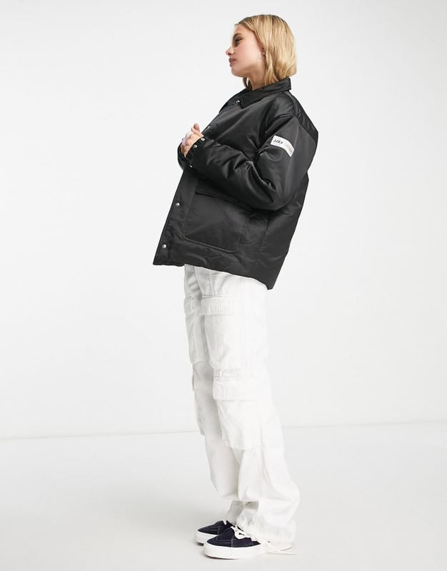 JJXX oversized nylon padded bomber jacket in black