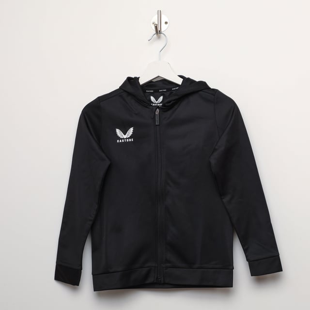 Boy's Castore Junior Zip Through Hoodie in Black