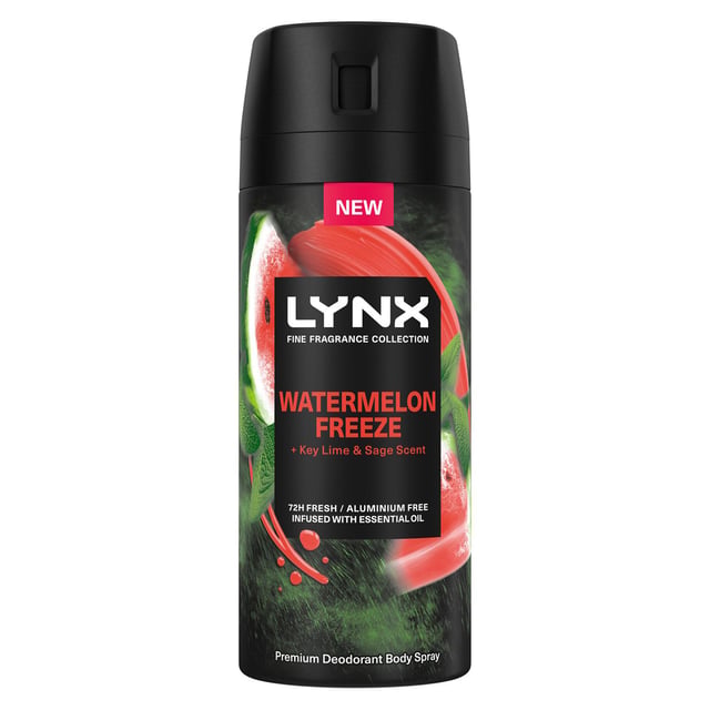 Lynx Men Deodorant Watermelon Freeze with 72Hrs Freshness 150ml, 6 Pack