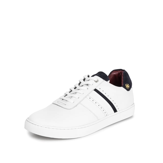 LADIES LOUISE WHITE NAVY PLIMSOLL