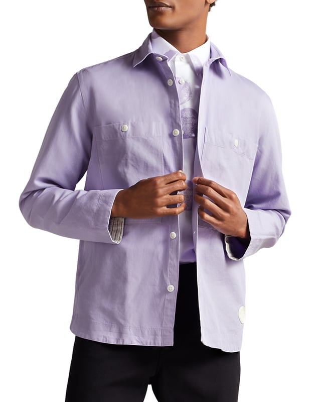 Ted Baker Amoret Long-Sleeved Harrington Shacket, Light Purple