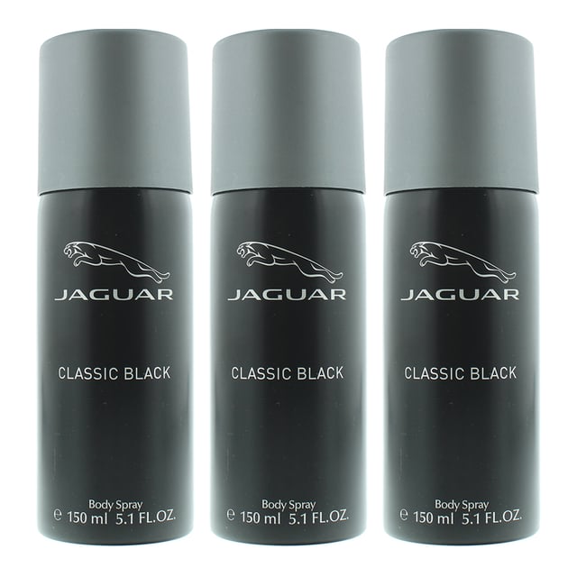 Jaguar Classic Black Body Spray 150ml For Him x 3