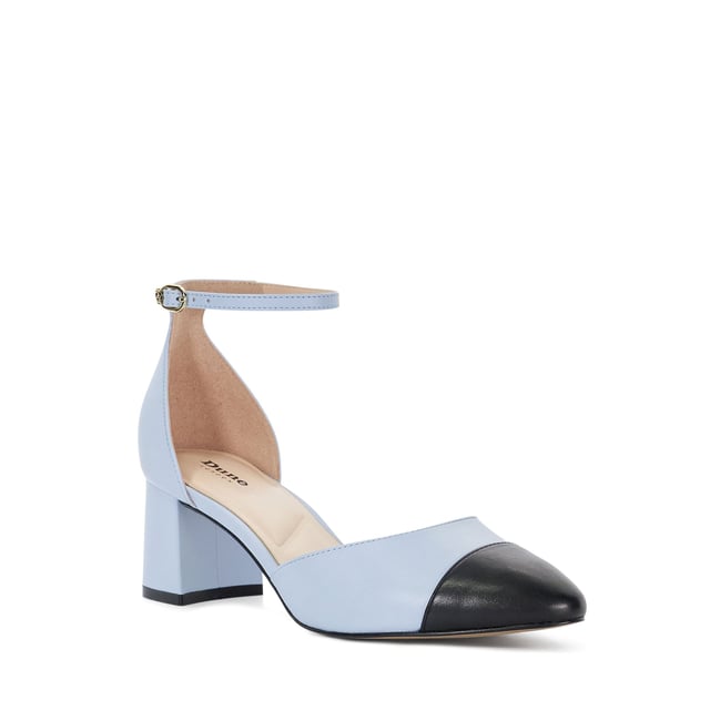 Dune Ladies Careless - Leather Block Heel Ankle Strap Courts