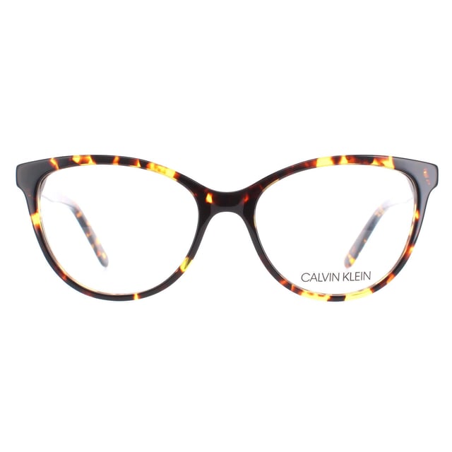 Calvin Klein Cat Eye Womens Brown Amber Tortoise Glasses