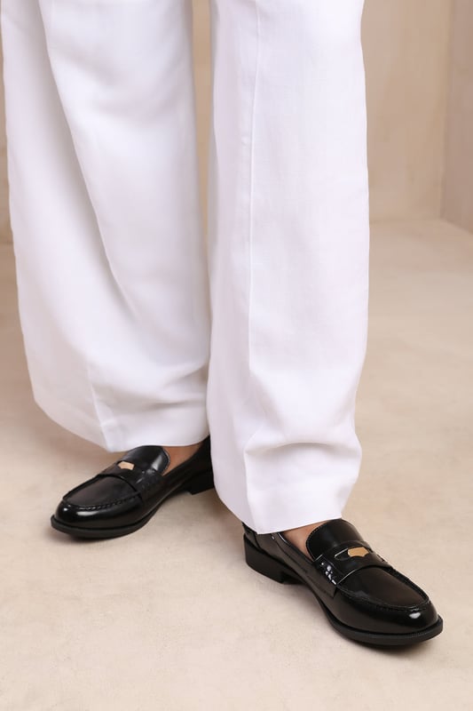 Wheres That From Womens 'Denver' Slip On Loafer With Gold Detailing