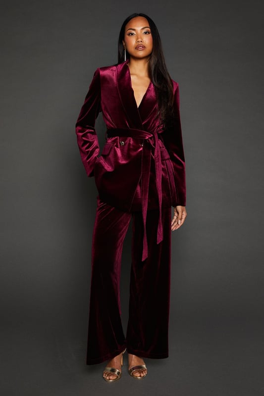 Velvet Wide Leg Trouser