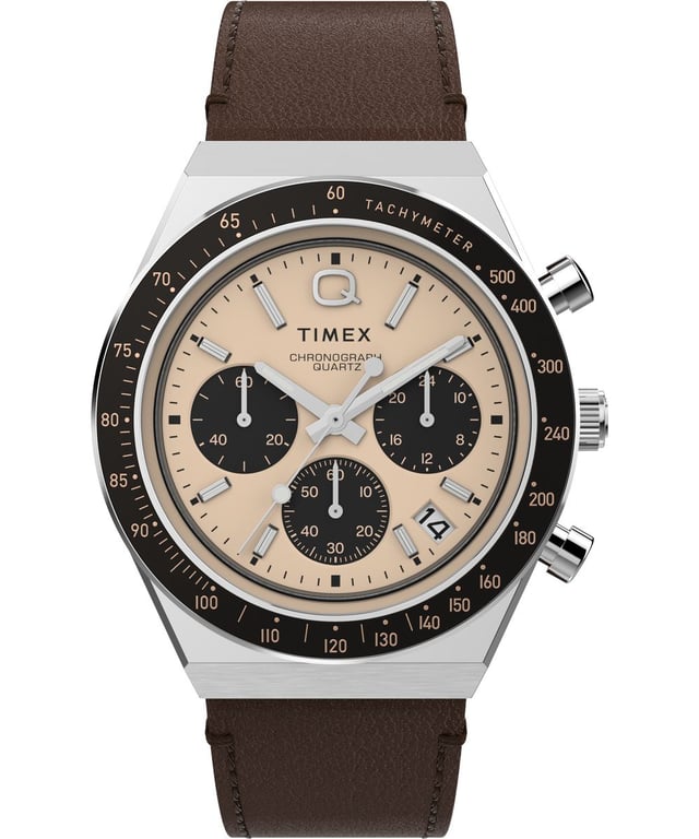 Timex Q Diver Chrono Heren Bruine Horloge TW2W51800