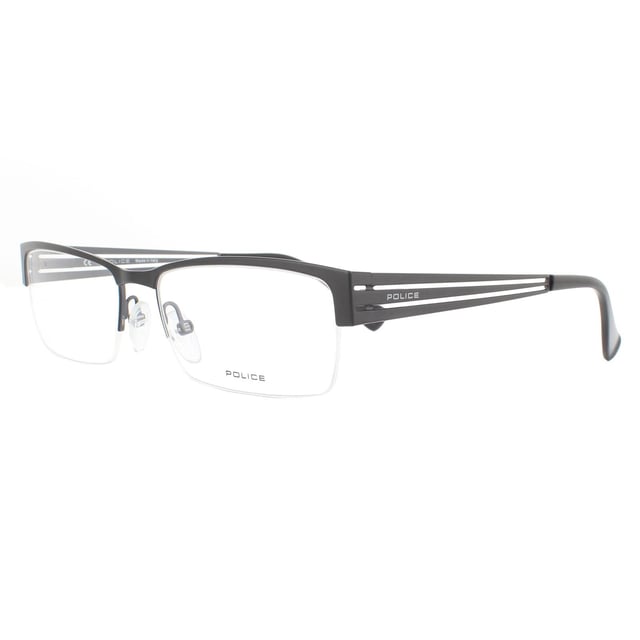 Police Half Rimless Semi Matte Black Mens Glasses Frames