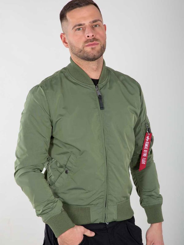 Alpha Industries Men's MA-1 TT Bomber Jacket in Sage Green