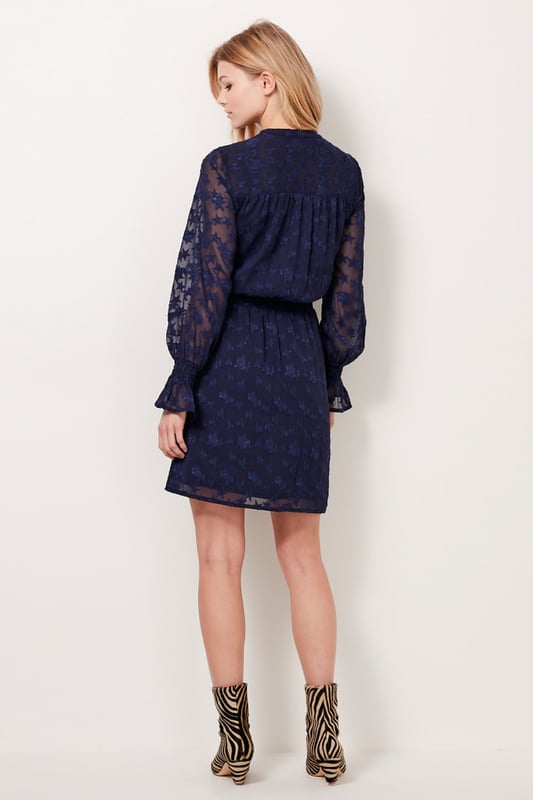 Navy Blue Woven Star Shirt Dress