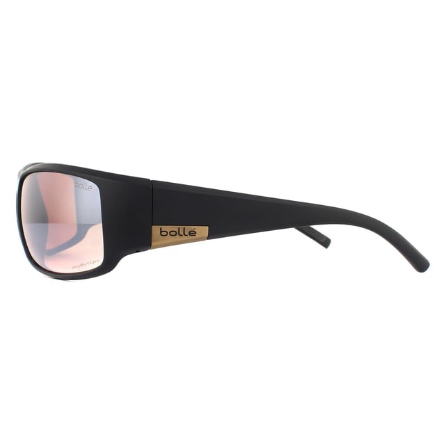 Bolle Wrap Mens Matte Black Metal Brown Phantom Brown Gun Cat Sunglasses