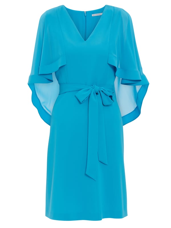Chestina Moss Crepe Dress With Cape