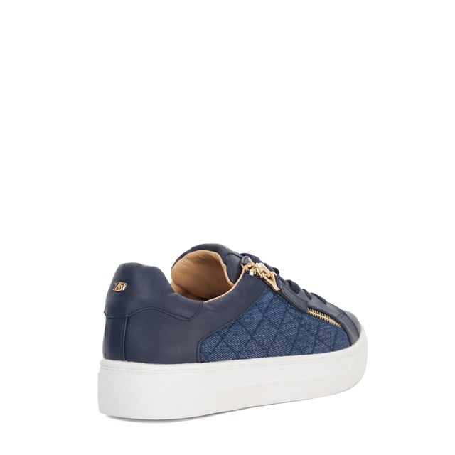 Dune Ladies Eisel - Quilted Flatform Lace Up Trainers