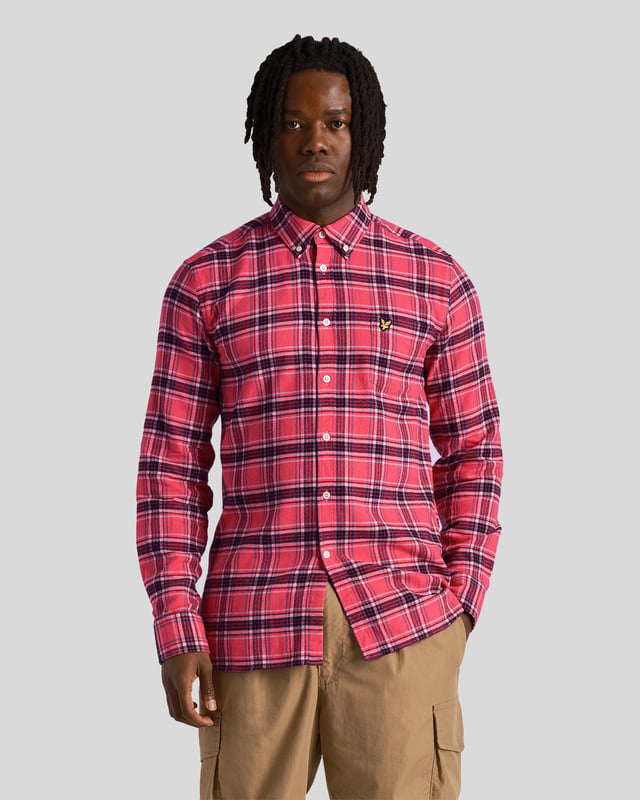 Lyle & Scott Men's Check Flannel Shirt in Pink