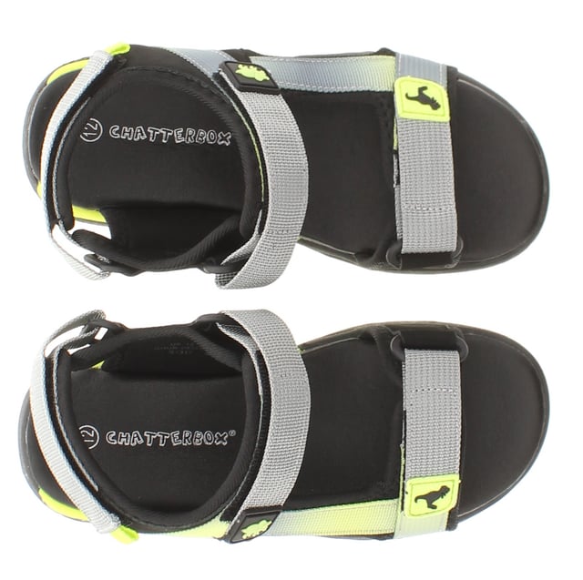 Chatterbox Younger Childrens Sandals Dan Black Yellow