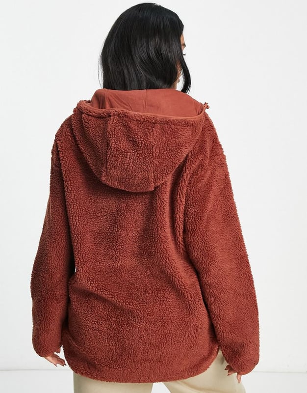 ASOS 4505 trail borg 1/4 zip jacket in orange