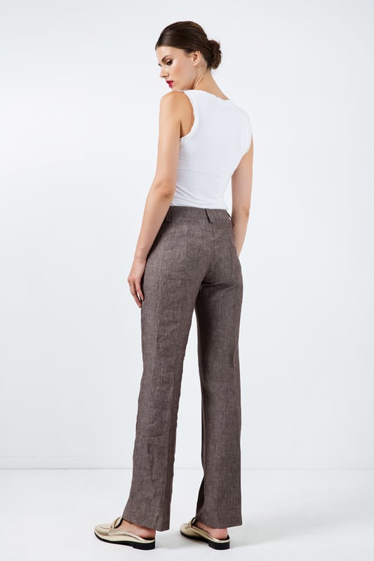 Lange gerade Leinenhosen