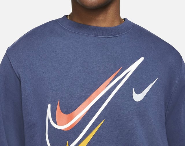 Nike Sportswear Mens Multi Swoosh Sweatshirt In Navy
