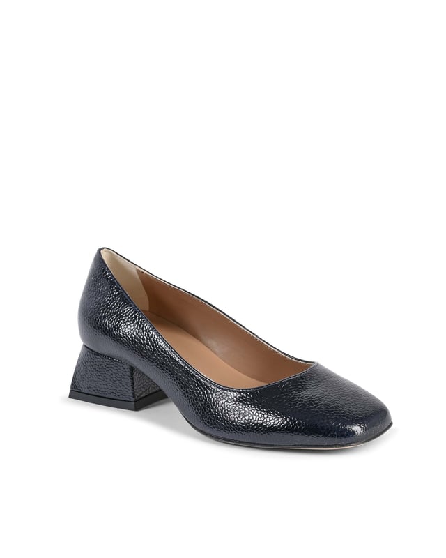 V Italia Damen Ballerina mit Absatz Sofia Bottolato Blu Scuro