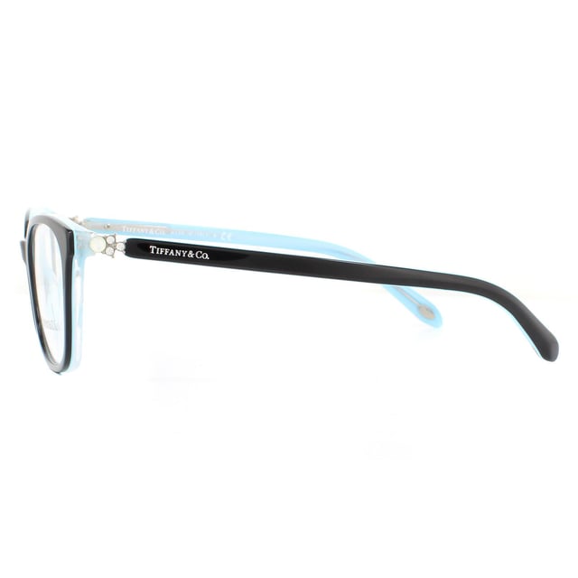 Tiffany Square Black on Tiffany Blue Striped Womens Glasses Frames