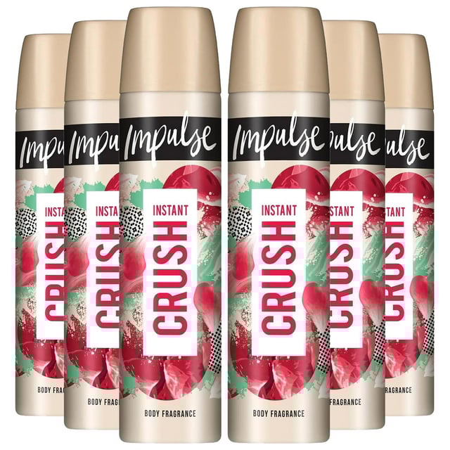 Impulse Body Spray Deodorant Instant Crush w/ Blend of Natural Scents ...