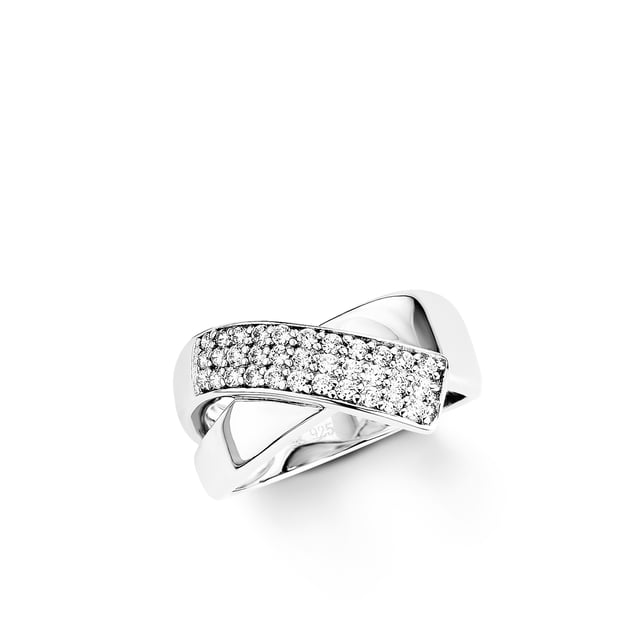 Amor Ring for ladies, sterling silver 925, zirconia (synth.)