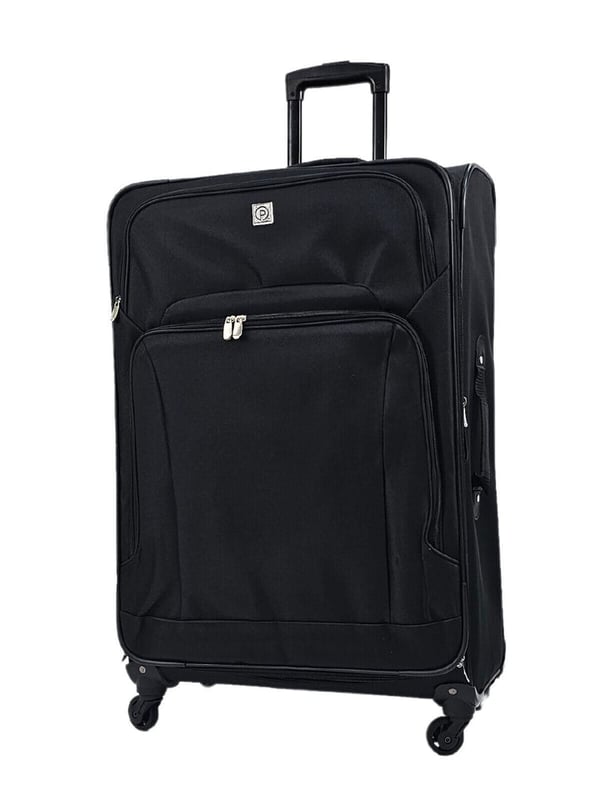 Black Lightweight Suitcases 4 Wheel Luggage Travel Cases Soft Bags ...