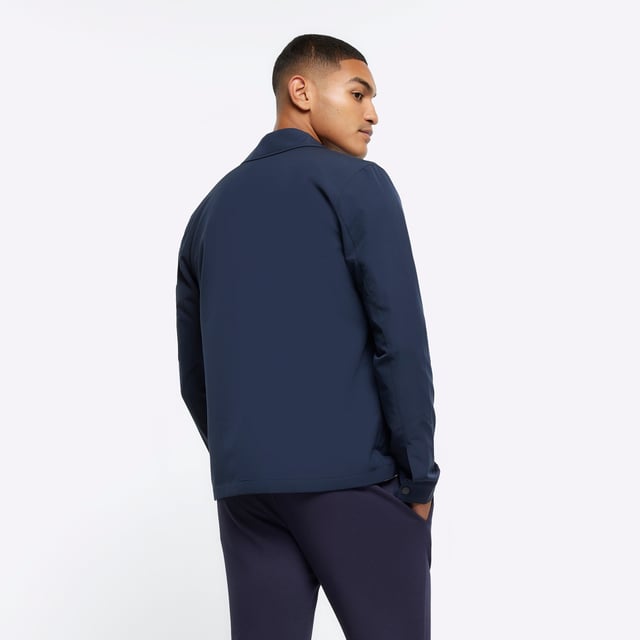 River Island Mens Overshirt Navy Regular Fit Tech
