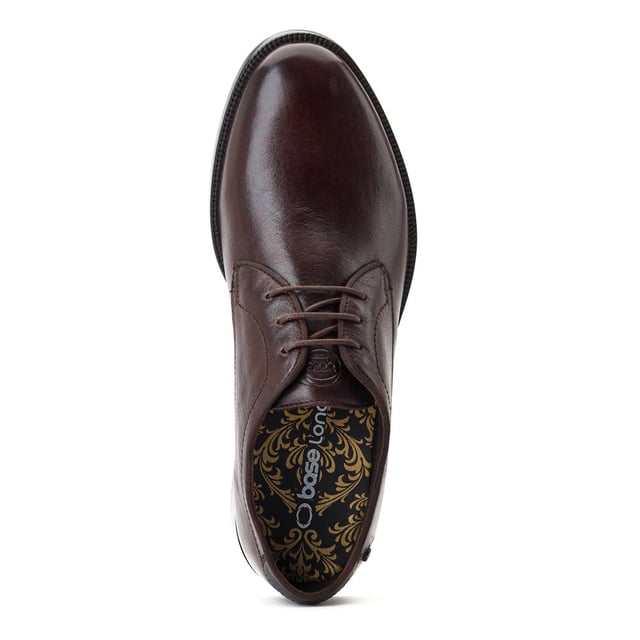 Base London Mens Bertie Burnished Brown Leather Derby Shoes