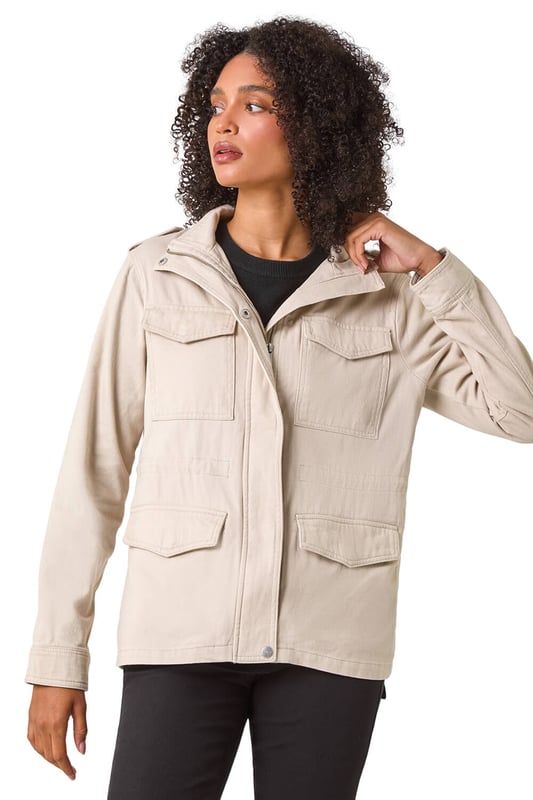 Funnel Neck Cotton Jacket
