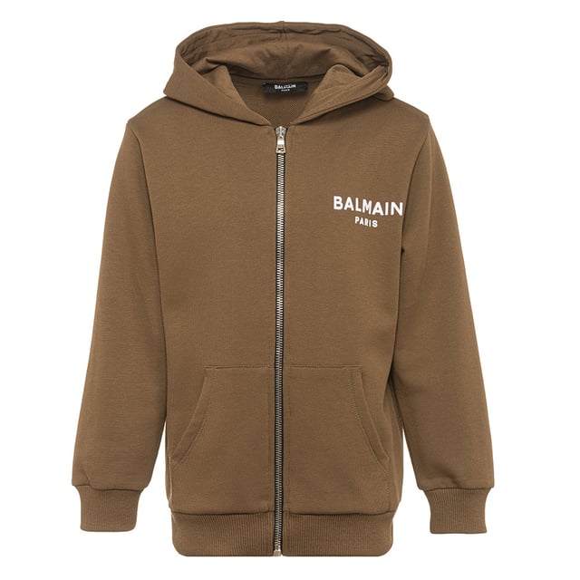 Balmain Boys Logo Hoodie Khaki