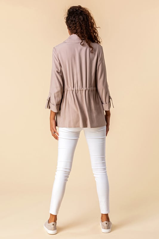 Tie Waist Longline Jacket