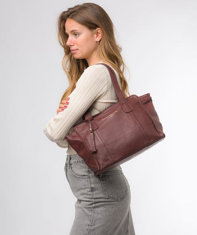 'Alexandra' Rich Chestnut Leather Handbag