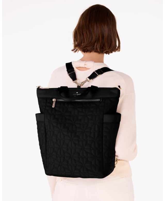 Spade Flower Quilted Spade Flower Quilted Poly Medium Convertible Backpack