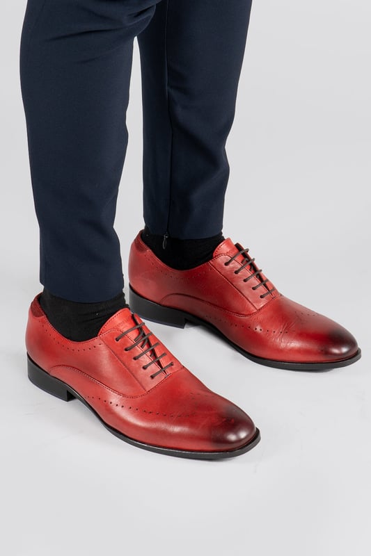 Dean Cherry Leather Oxford Shoes