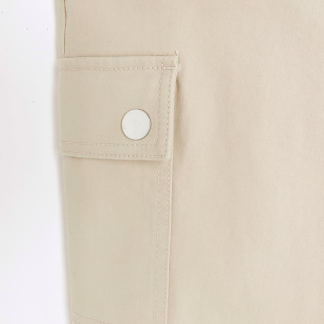 River Island Womens Cargo Trousers Ecru Flared