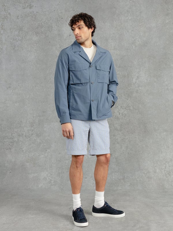 The Summer 4 Pocket Shacket-Blue