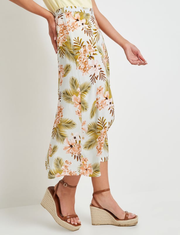 Womens Table Eight Rockmans Midi Length Button Skirt