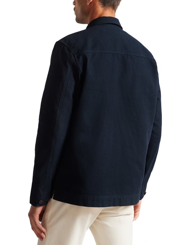 Ted Baker Harwich Long-Sleeved Canvas Shacket, Navy