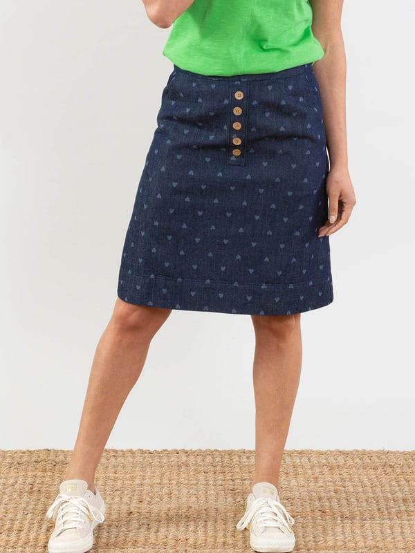Kite Clothing Stalbridge Skirt Heart Denim