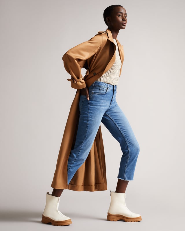 Ted Baker Aurelya Zip Front Chunky Boot, Natural