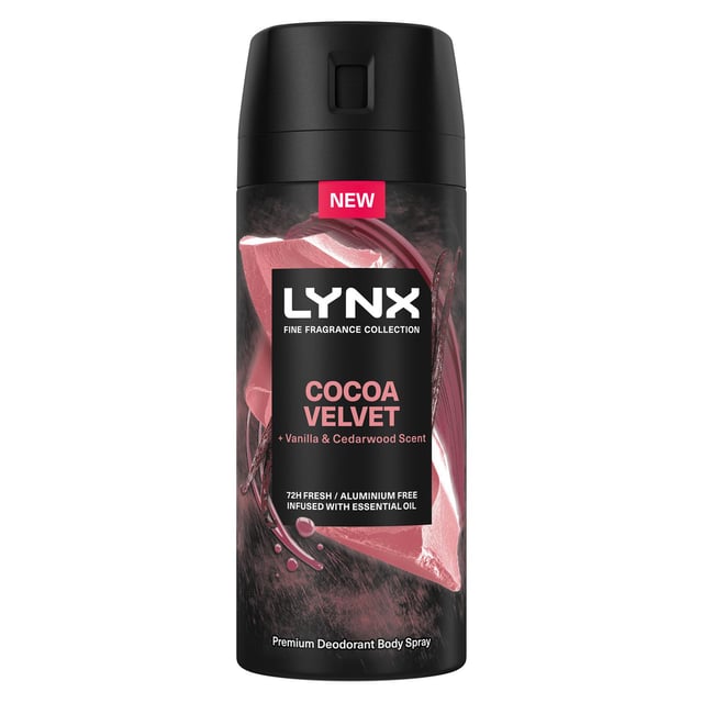 Lynx Body Spray Fine Fragrance Collection Cocoa Velvet for Men 150ml, 6 ...