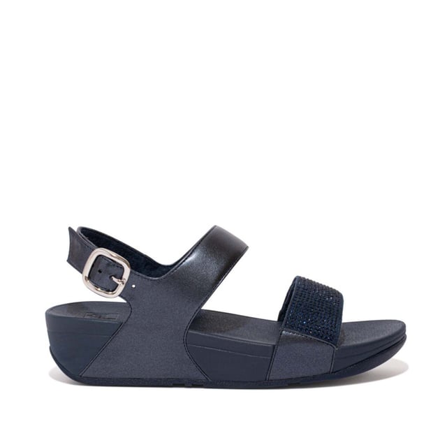Women's Fit Flop Lulu Crystal Back Strap Sandals in Navy