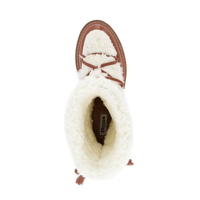 Dune Ladies Pallma - Faux Shearling And Leather Chunky Boots