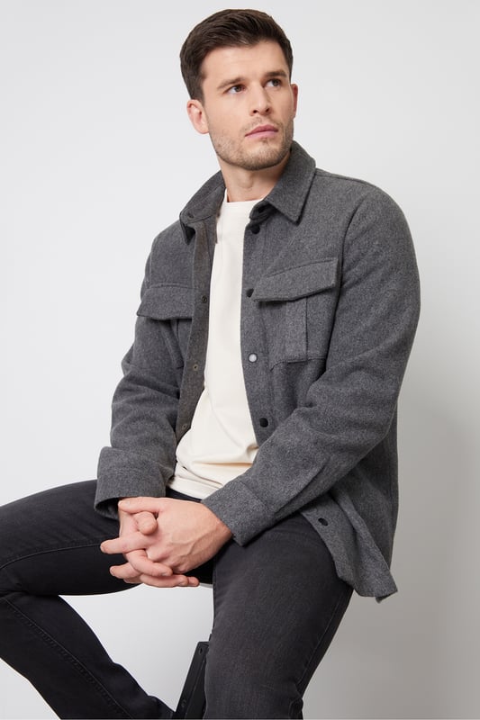 Charcoal 'Ozzie' Brushed Shacket