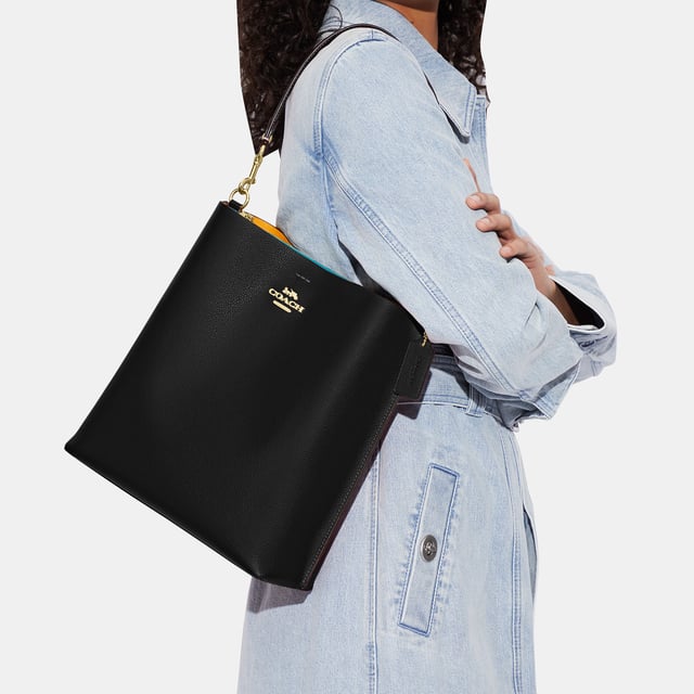 Double Face Leather Mollie Bucket Bag