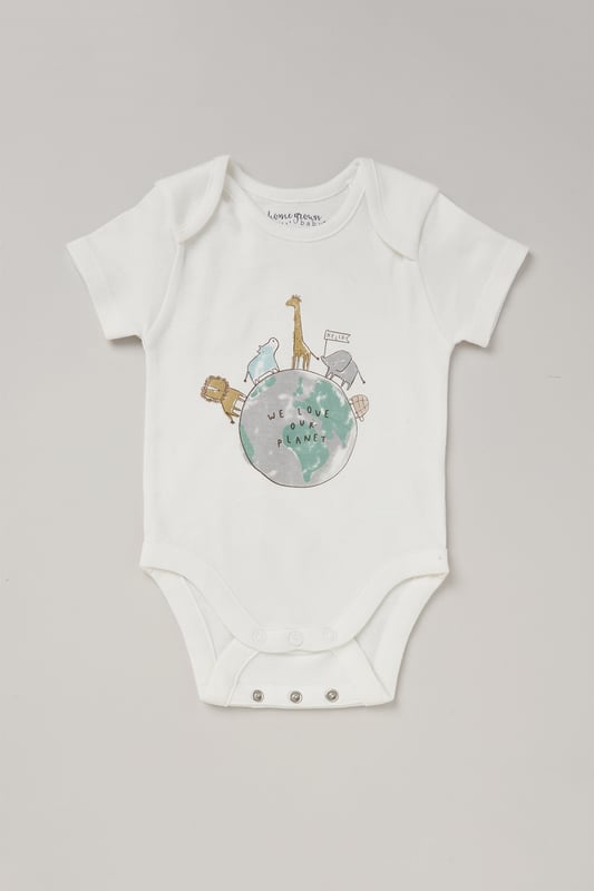 We Love Our Planet Print 3-Pack Bodysuits