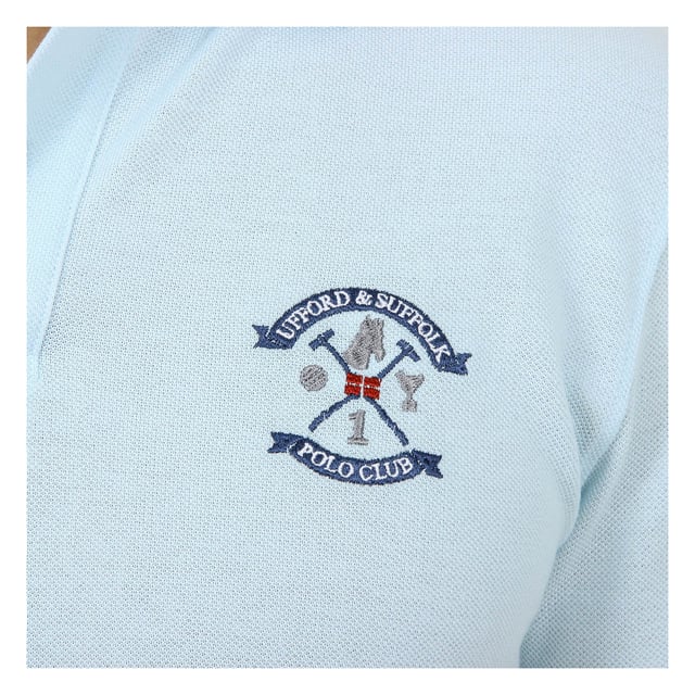 Ufford & Suffolk Polo Club Mens Polo Short Sleeves Light Blue KID
