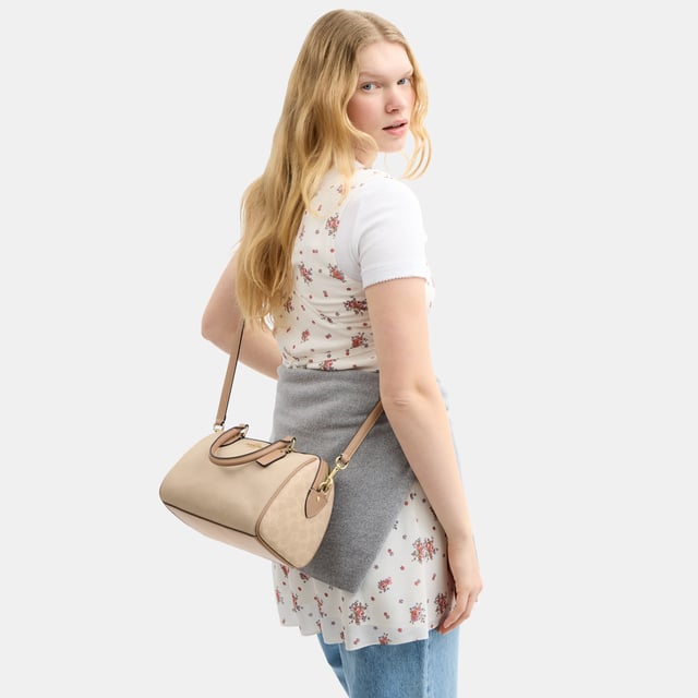 Rowan Satchel in Colorblock Signature Canvas