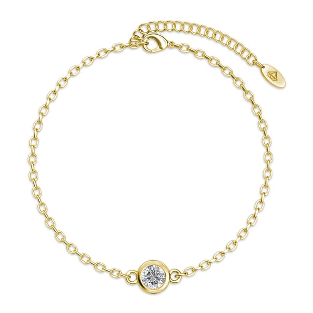 Geboortesteenarmbanden - Goud, kristal en roze